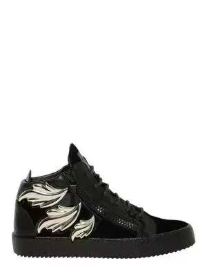 GIUSEPPE ZANOTTI Giuseppe Zanotti Black Velvet And Leather 'Cruel' Mid-Top Sneakers