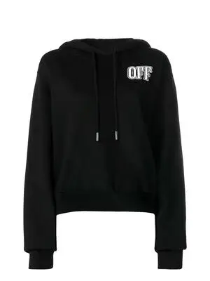 Off-White Jersey Sweater With Embroidered Logo - Black