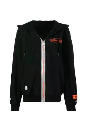 Heron Preston Logo Zipped Hoodie - Black