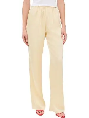 SEROYA Lillian Satin Pants - Butter