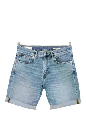 Gant Rolled Hem Denim Shorts - Blue