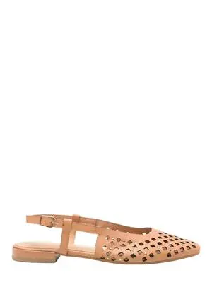 GIOSEPPO Kyaka Laser-cut Studded Slingback Pumps - Brown