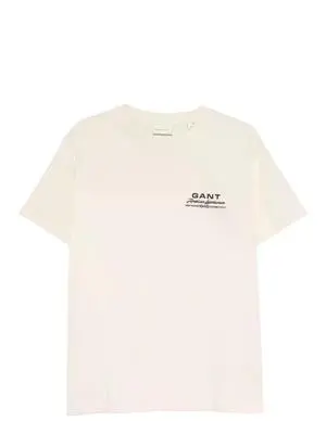 Gant Logo-print Short-sleeve T-shirt - Neutrals