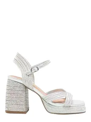 EXÈ Platform Sandals With Braided Straps And Buckle Fastening - Silver