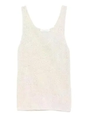 ROBERTO COLLINA Roberto Collina Open-Knit V-Neck Sleeveless Top