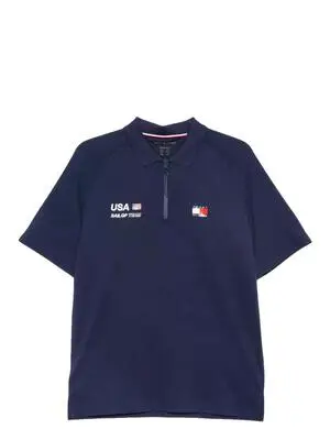 Tommy Hilfiger Us Sail Gp Logo-print Zip-fastening Polo Shirt - Blue