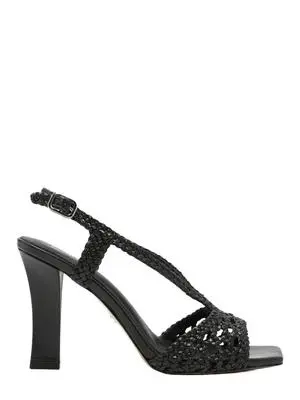 Lola Cruz Tàbata Braided-leather Slingback Sandals - Black