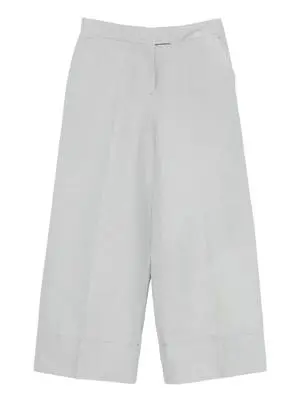 PT TORINO Cropped Trousers With Pressed Creases - Grey