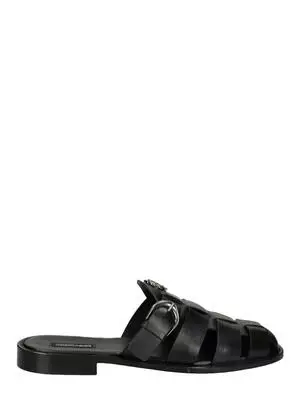 Roberto Cavalli Logo-appliqué Caged Sandals - Black