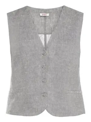 ERES Sleeveless V-neck Vest - Grey