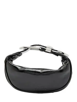 Marc Jacobs The Party Studded Glossed Leather Top Handle Bag - Black