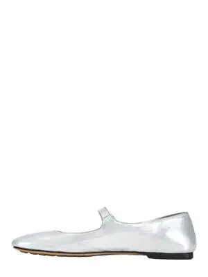 BOTTEGA VENETA Bottega Veneta Lucy Ballerina Flat In Metallic Silver