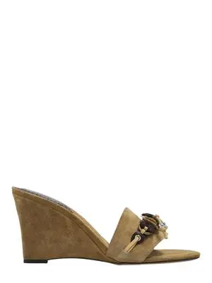 Isabel Marant Étoile Suede Wedge Mules - Brown