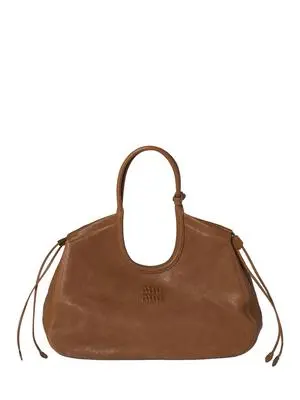 Miu Miu Ivy Nappa Leather Shopping Bag - Oak