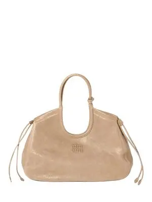Miu Miu Nappa Leather Shopping Bag - Sand Beige