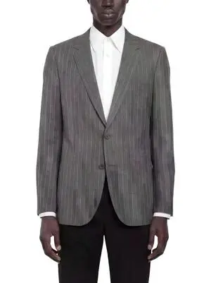 Valentino Garavani Pinstripe Single-breasted Blazer - Grey