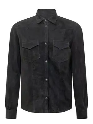 RENZO ROMAGNOLI Suede Shirt Jacket - Grey
