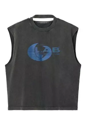 Camper Graphic Print Cotton Tank Top - Grey