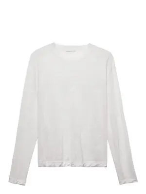Prada Long-sleeved Linen And Silk Sweater - White