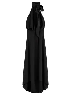 Arakii Deep Back Halterneck Maxi Dress - Black