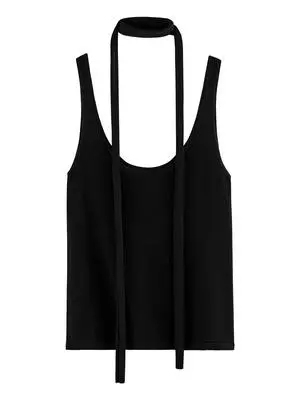 Arakii Exclusive Moment Scarf Crepe Top - Black
