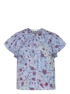 Ulla Johnson Perline Floral-print Blouse - Blue