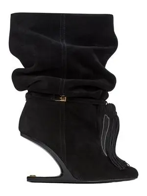 BALMAIN Balmain Suede Leather Ankle Boots With Tassel