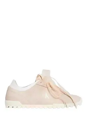 Calvin Klein Suede Ribbon-lace Sneakers - Neutrals