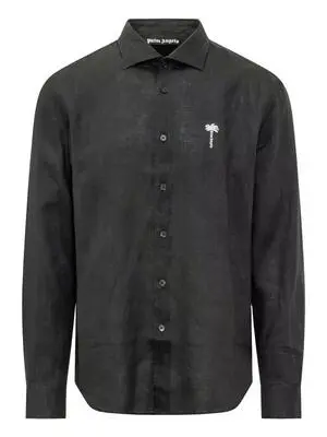 Palm Angels Logo-embroidered Shirt - Black