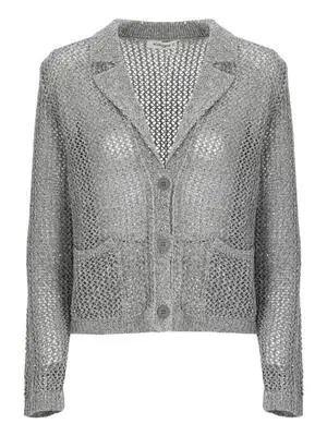 KANGRA Sequin-embellished Open-knit Jacket - Grey
