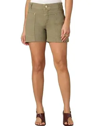 Wit & Wisdom V-yoke High Waist Twill Shorts - Basil