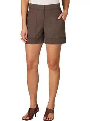 Wit & Wisdom Seam Detail Tailored Shorts - Espresso