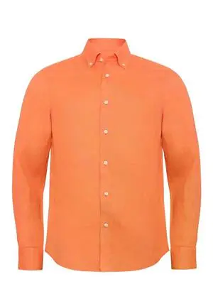 LOJA DAS MEIAS Button-down Long-sleeve Shirt - Orange