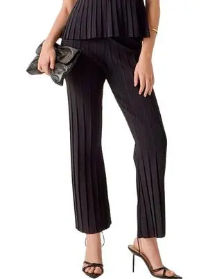 MARSY MARSY Ribbed Sweater Pants Black