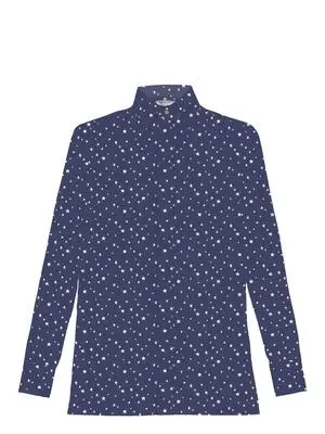 MY PAIR OF JEANS Sky Linen Shirt With Star Print - Blue