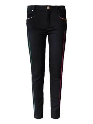 MY PAIR OF JEANS Embroidered Slim Fit Jeans - Black