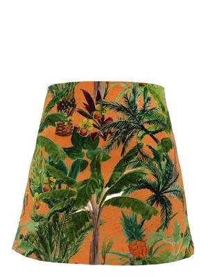 MY PAIR OF JEANS High Waist Flared Mini Skirt - Orange