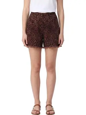 MC2 SAINT BARTH Animal Print Cotton Shorts - Brown