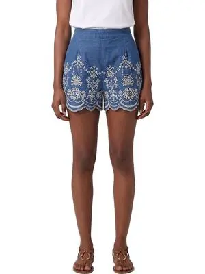 MC2 SAINT BARTH Animal Print Cotton Shorts - Gnawed Blue