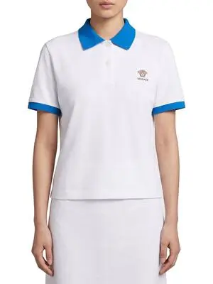 Versace Medusa Cotton Polo Shirt - Blue