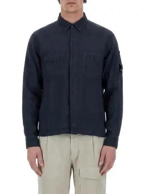 C.P. COMPANY Long Sleeve Shirt With Two Pockets - Blue