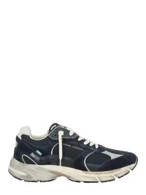CRIME LONDON Fugitive 9094 Suede And Mesh Lace-up Sneakers - Blue