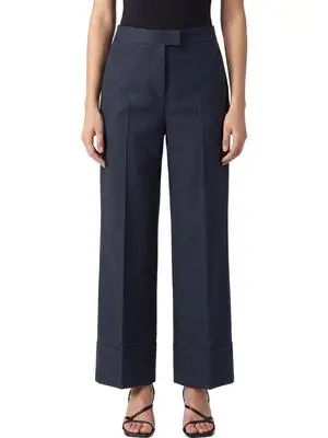 PT TORINO Tailored Cotton And Linen Trousers - Blue