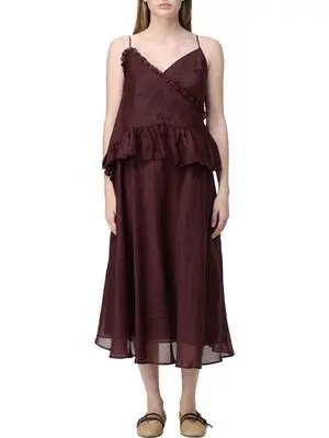 MEIMEIJ Ramie Midi Dress - Wine
