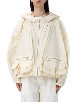 MEIMEIJ Oversized Hooded Polyester Bomber Jacket - Yellow