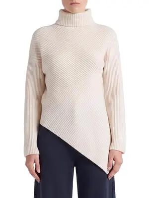 Alaïa Ribbed Turtleneck Sweater - White