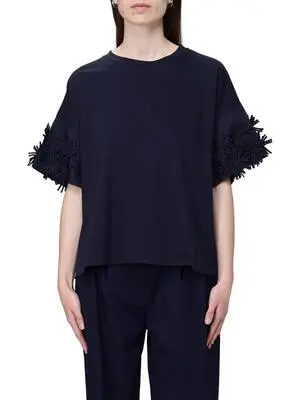 MEIMEIJ Embellished Sleeve T-shirt - Blue