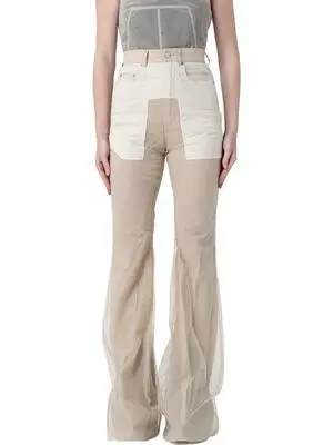 Rick Owens Tulle Paneled Pants - Beige