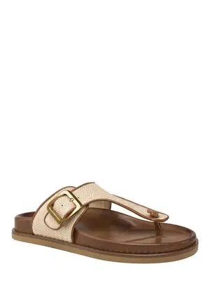 GRACE FOOTWEAR Kea Woven T-strap Sandal - Camel
