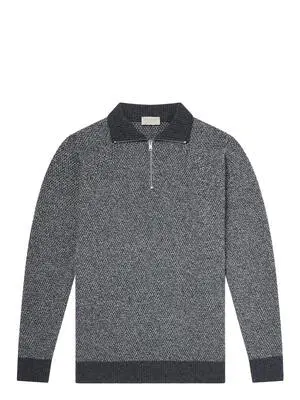 John Smedley Recycled Cashmere And Wool-blend Half-zip Sweater - Gray
